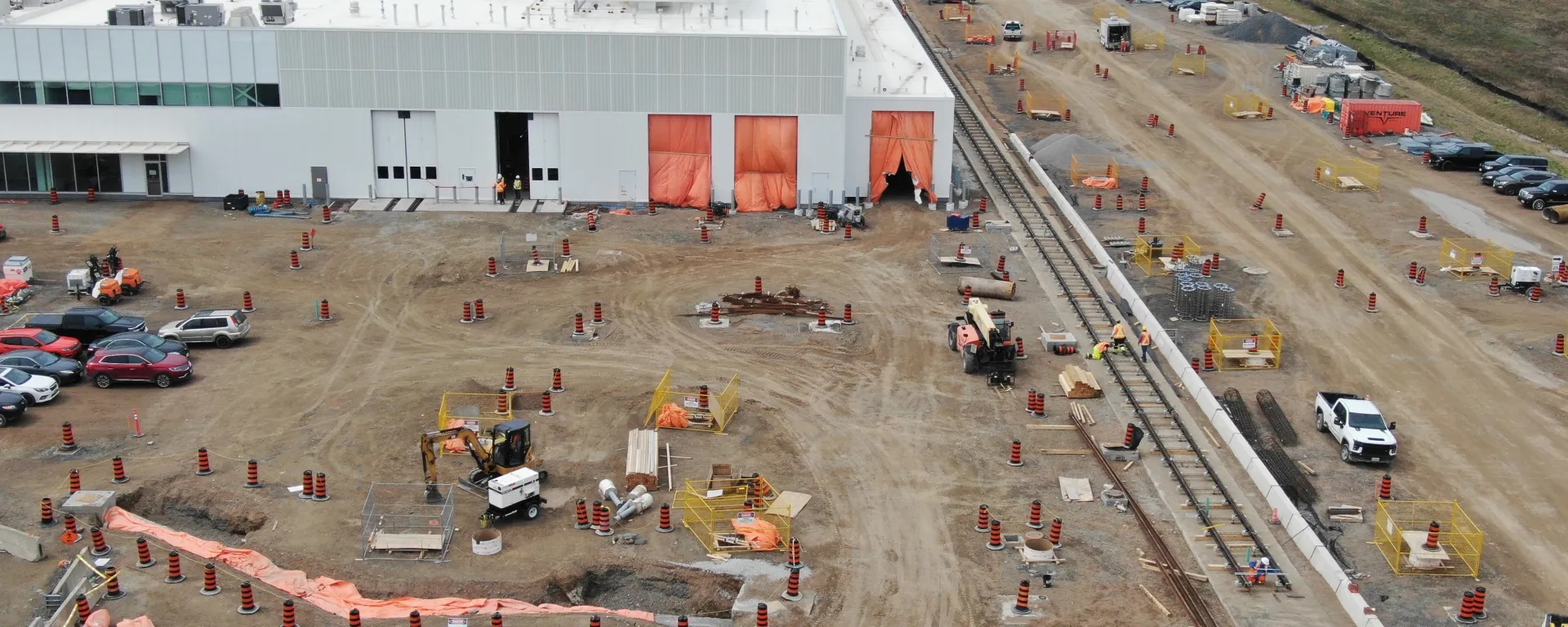 Guideway construction underway along Hazel McCallion LRT