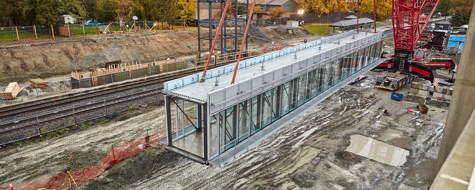 Bridge connects new parking garage to platform