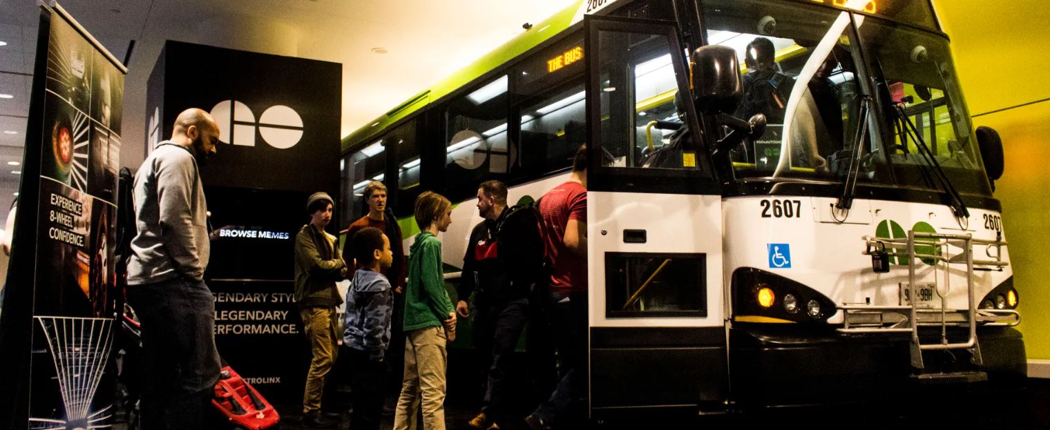 GO Bus making an appearance at AutoShow