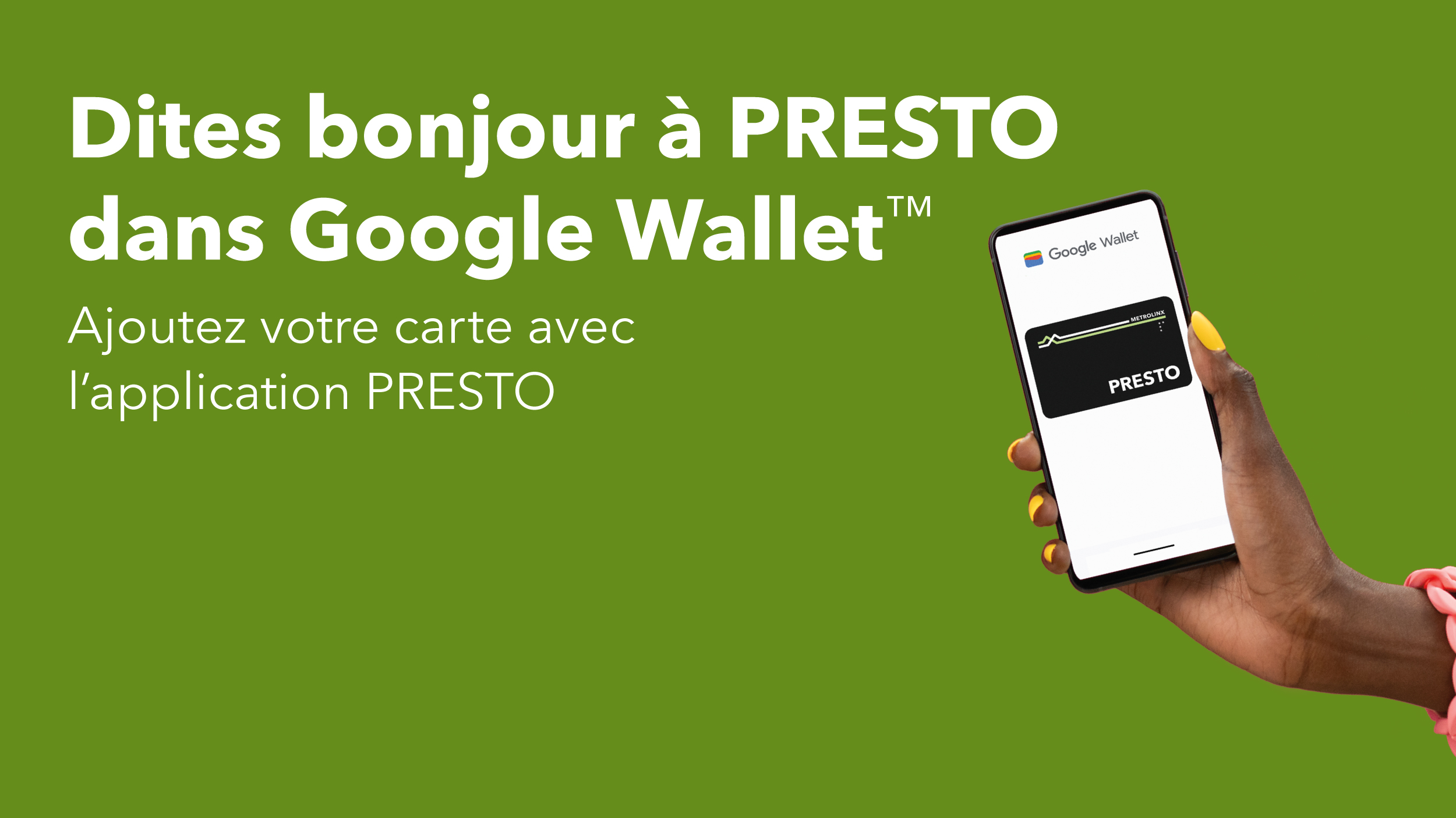 Ajoutez votre carte PRESTO à Google Wallet | GO Transit